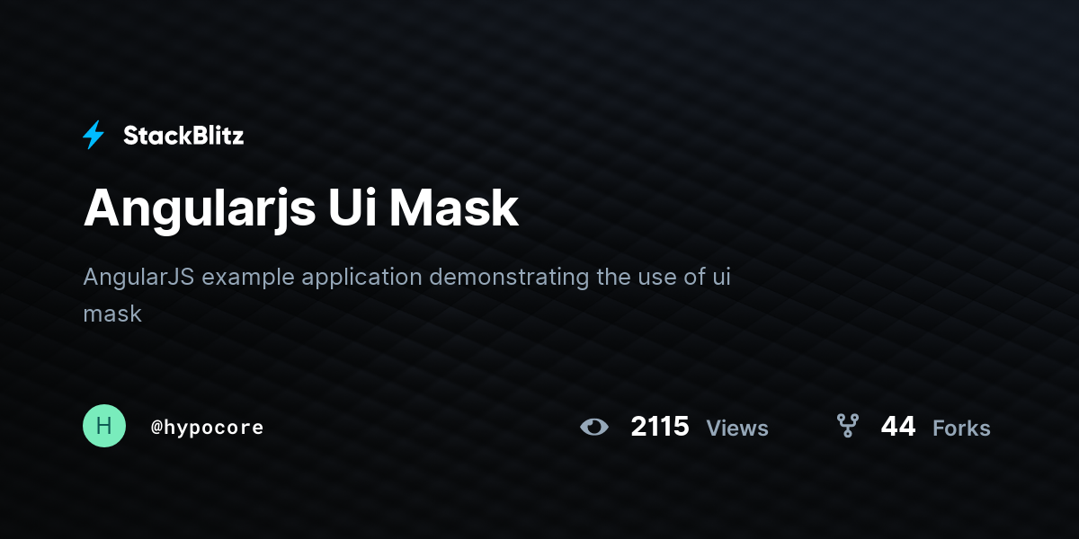 Angularjs Ui Mask - StackBlitz