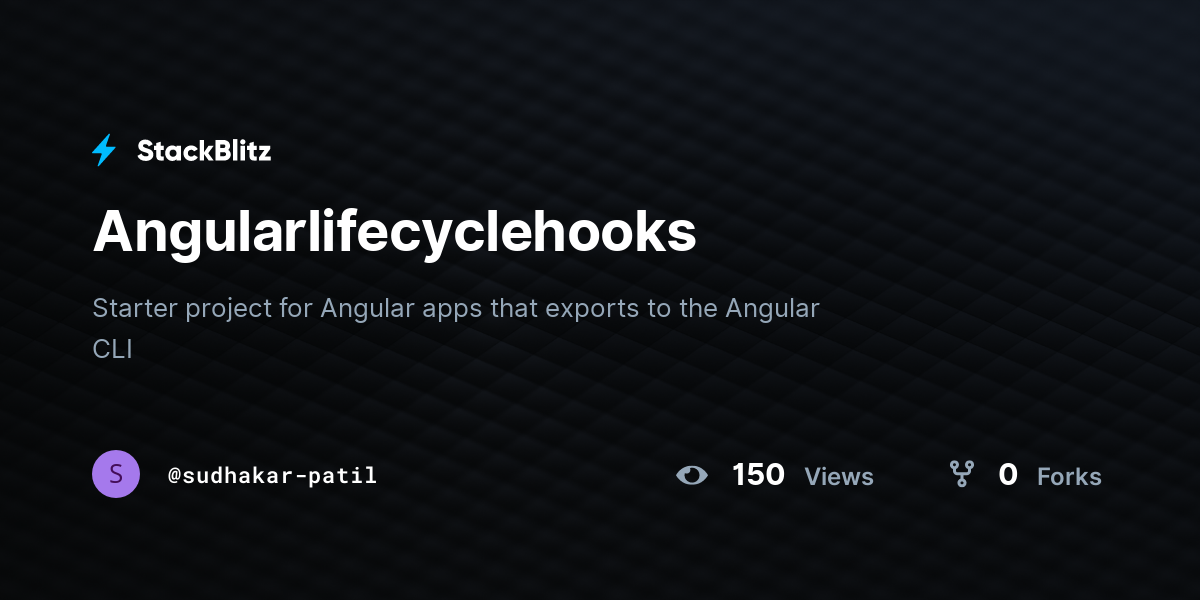 Angularlifecyclehooks Stackblitz