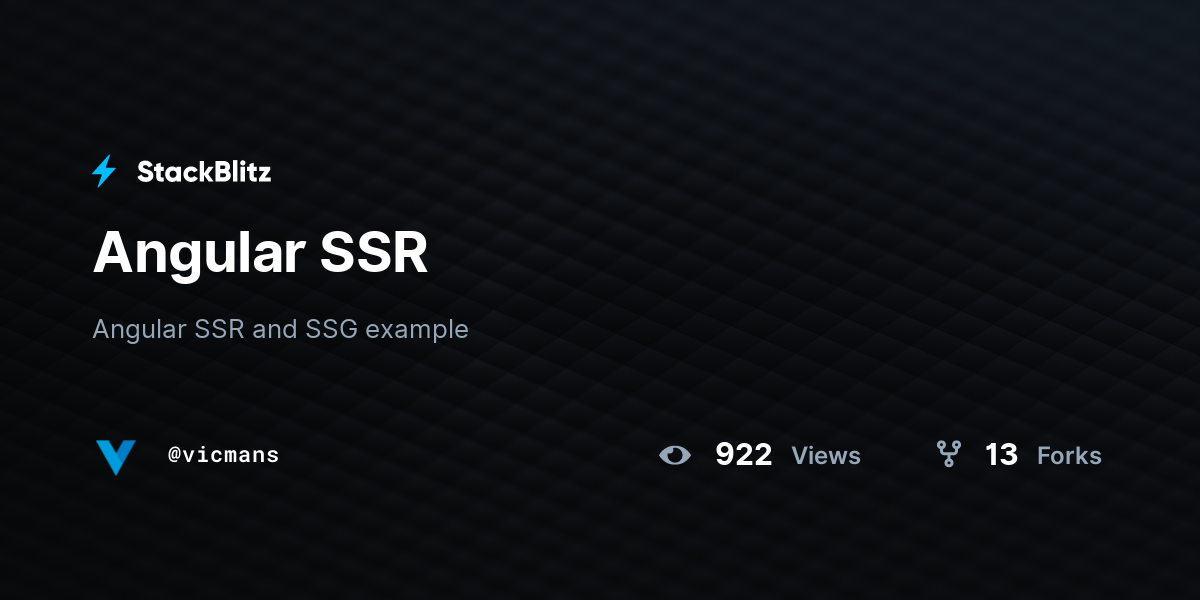 Angular SSR - StackBlitz