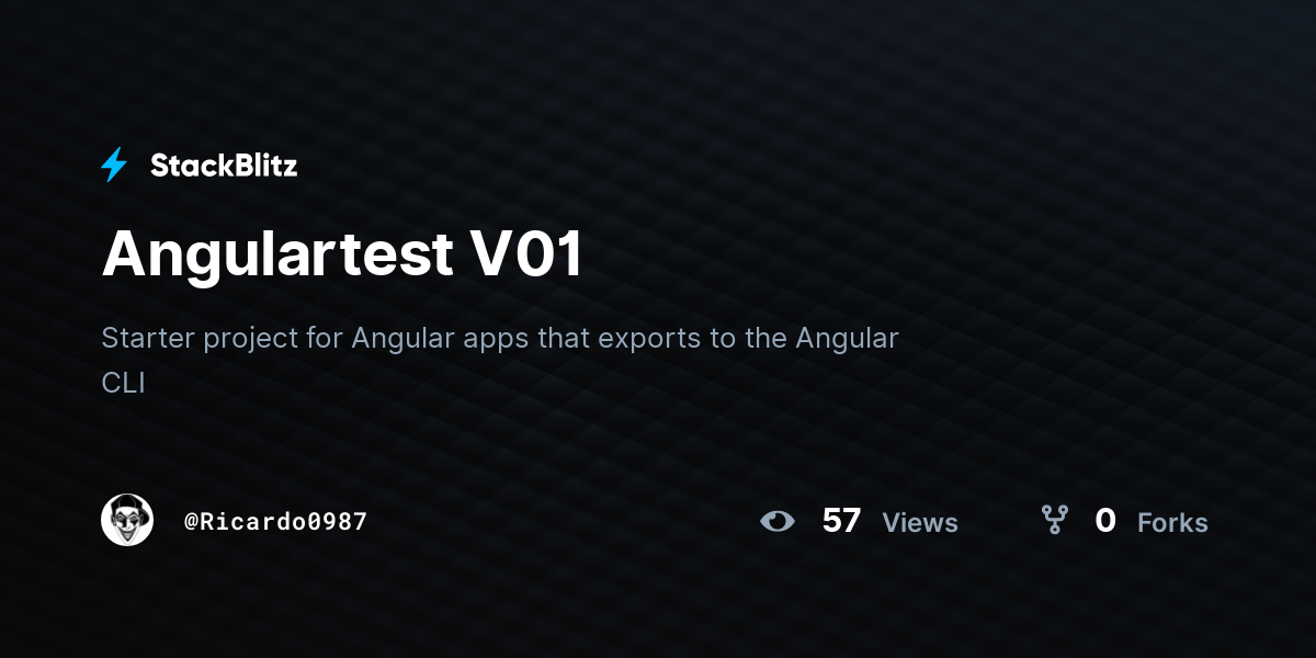 Angulartest V01 Stackblitz