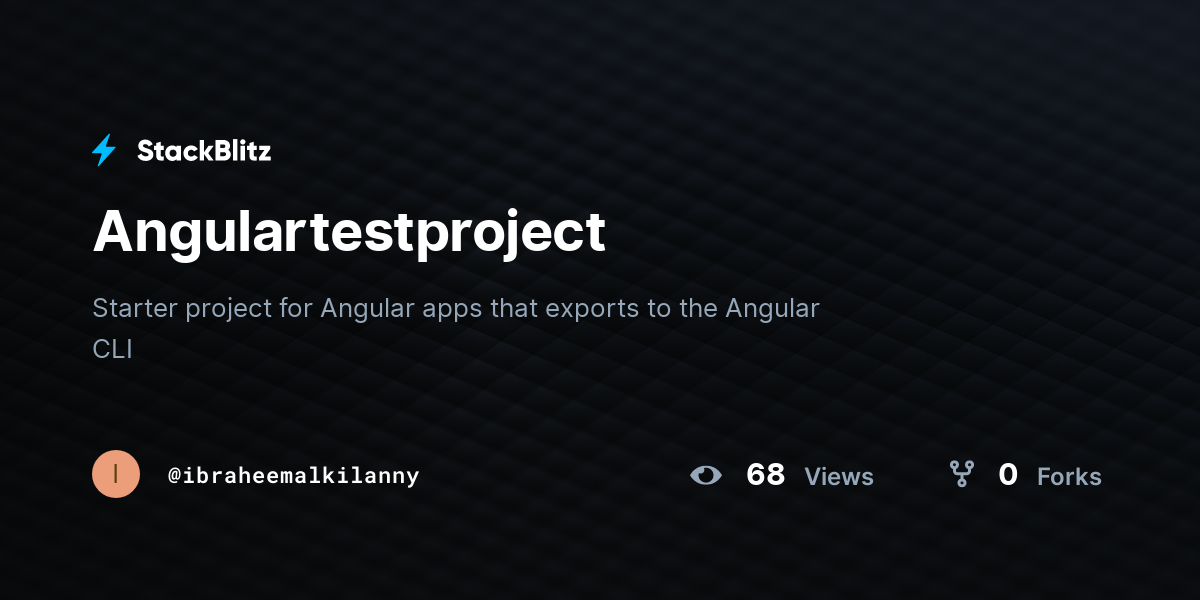 Angulartestproject - StackBlitz