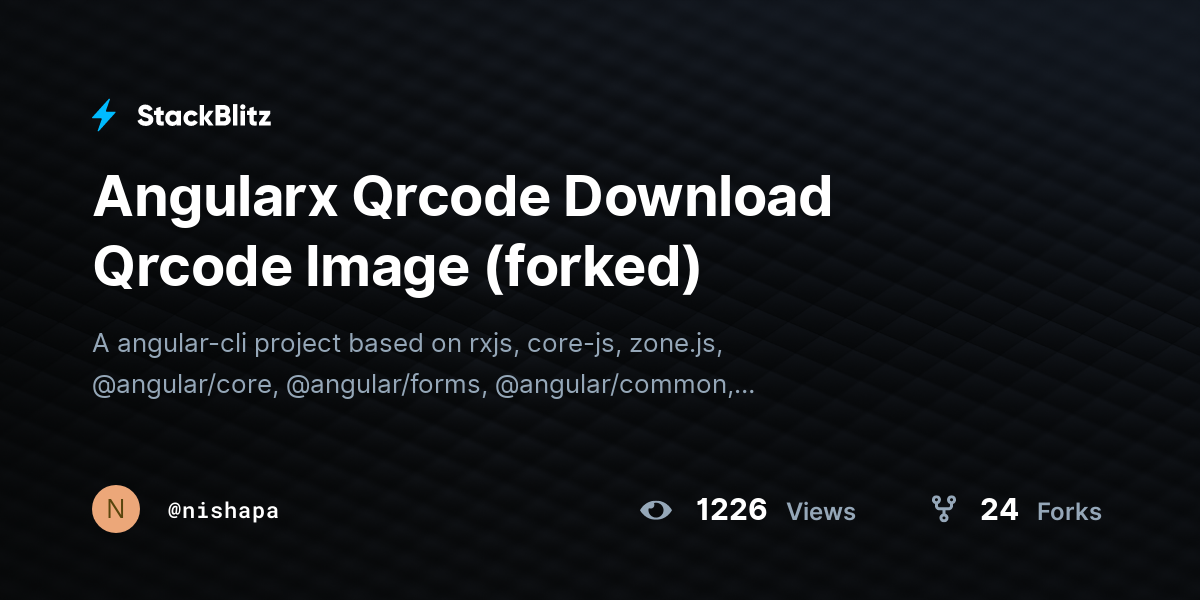 Angularx Qrcode Download Qrcode Image Forked Stackblitz