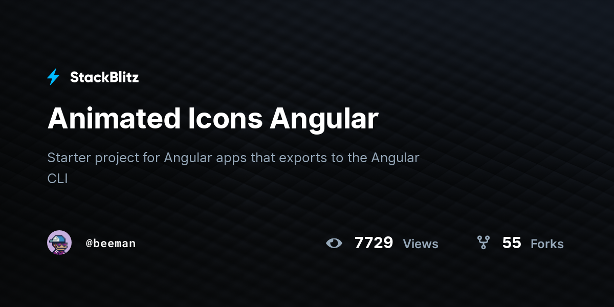 Animated Icons Angular - StackBlitz