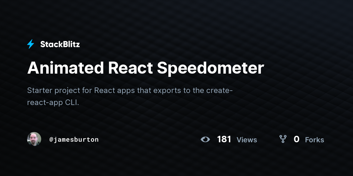 Animated React Speedometer - StackBlitz