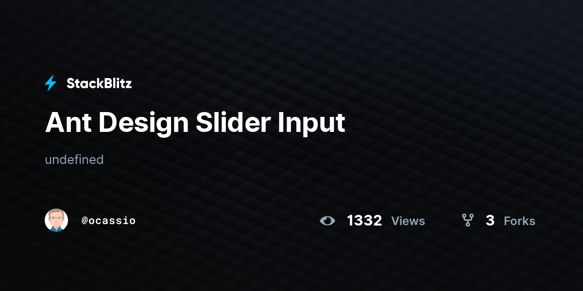 Ant Design Slider Input - StackBlitz