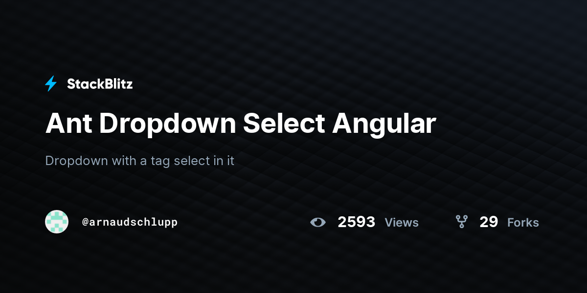 Ant Dropdown Select Angular - StackBlitz