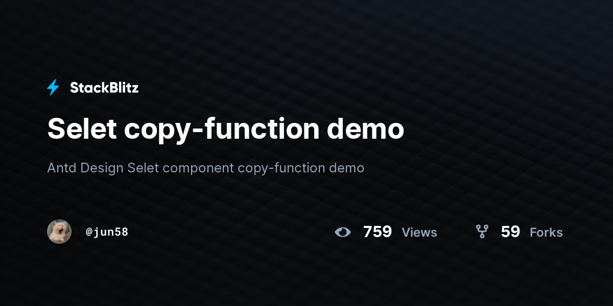 Selet copy-function demo - StackBlitz