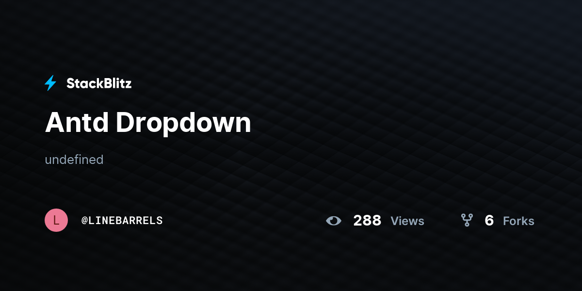 Antd Dropdown - StackBlitz