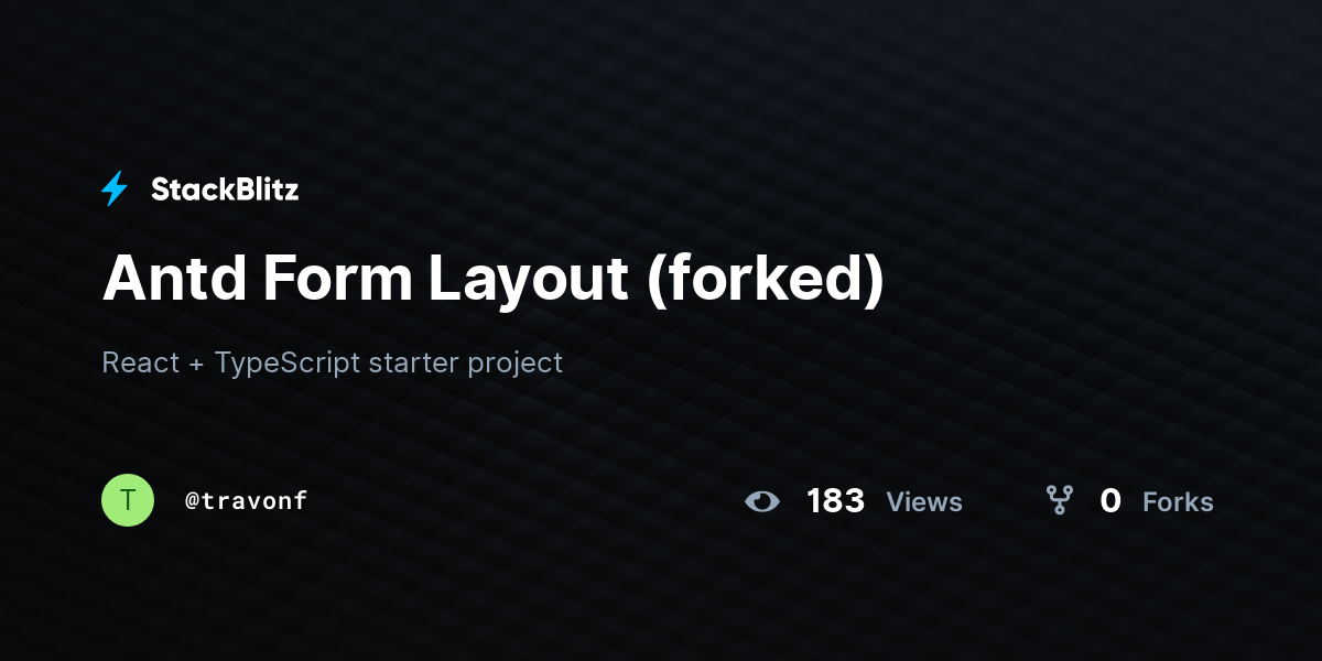 Antd Form Layout (forked) - StackBlitz