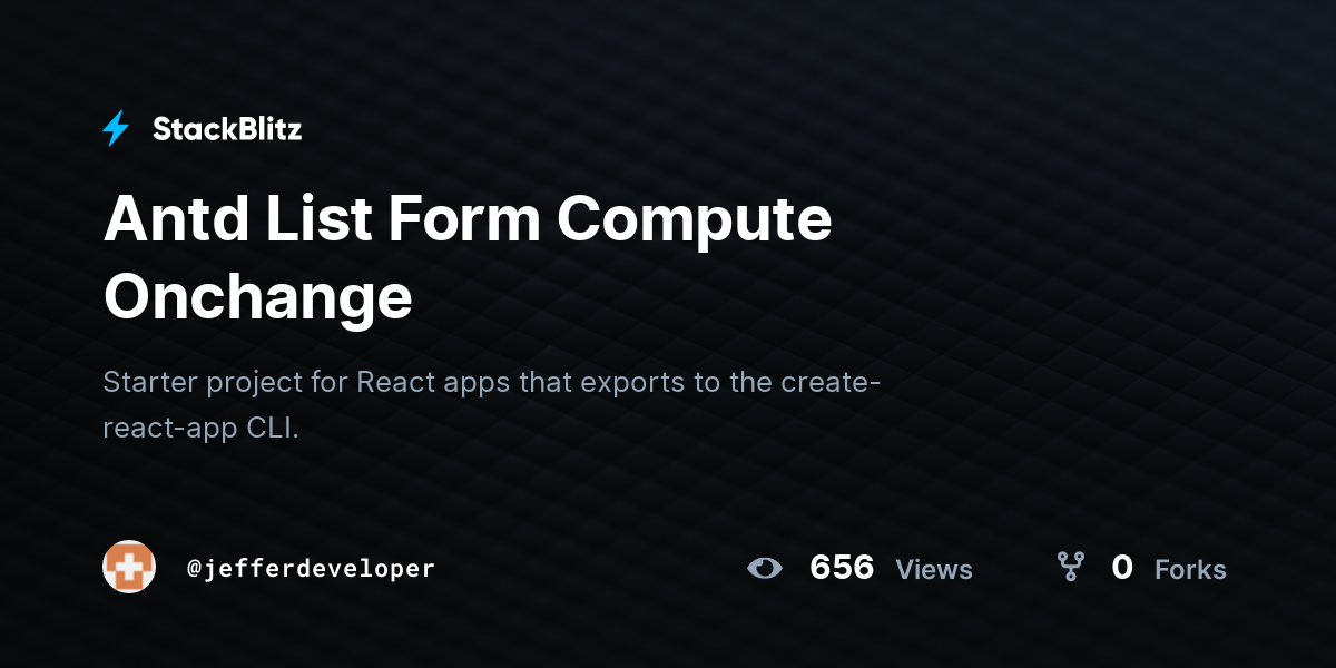 Antd List Form Compute Onchange - StackBlitz