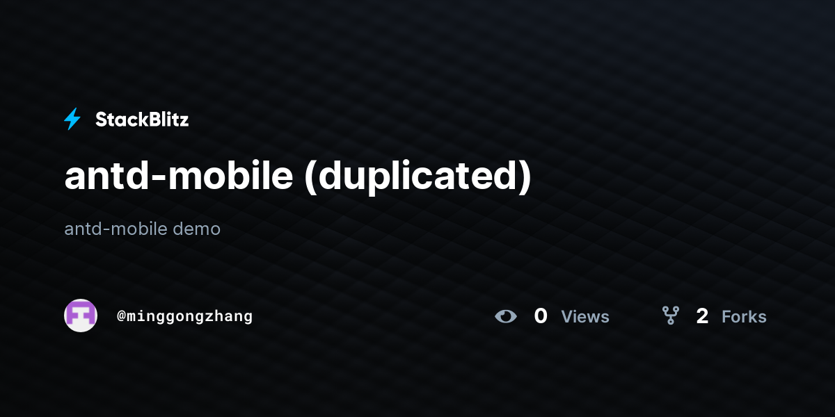 antd-mobile (duplicated) - StackBlitz
