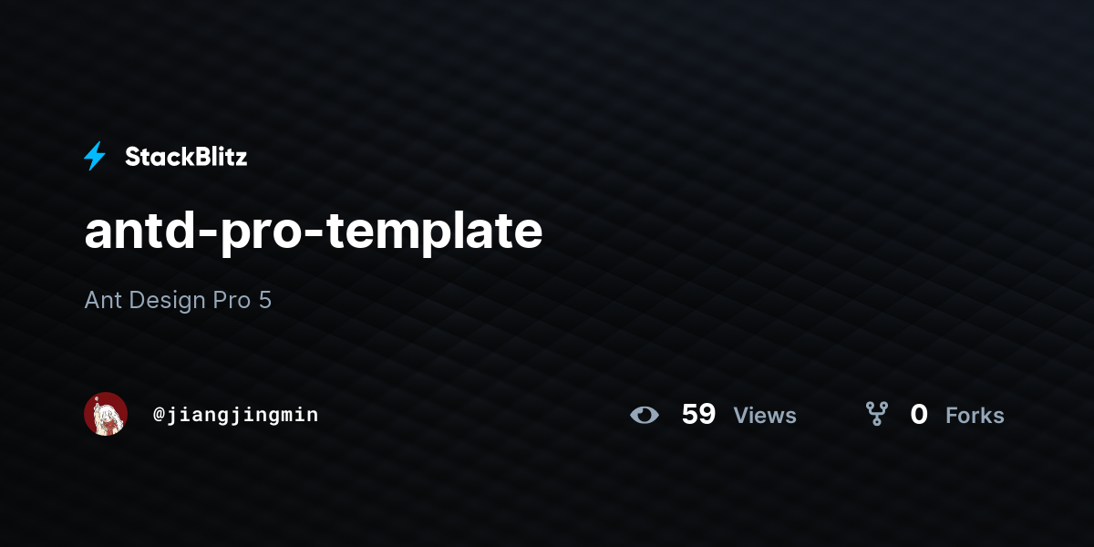 antd-pro-template - StackBlitz