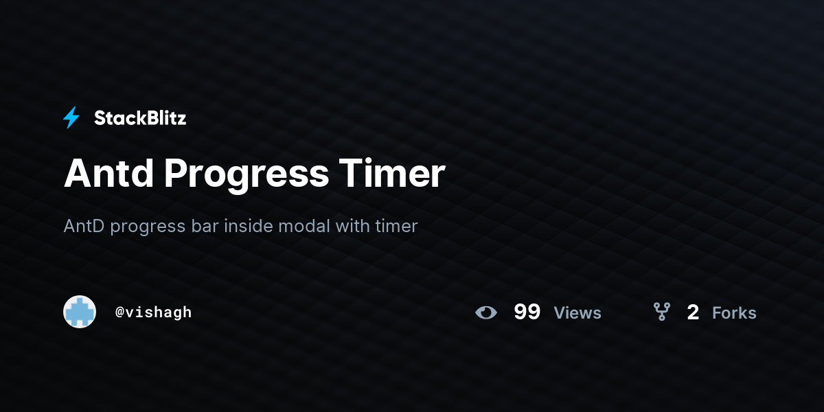 Antd Progress Timer - StackBlitz
