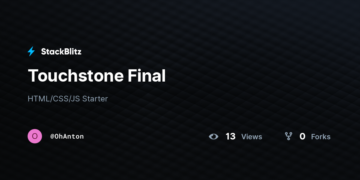 Touchstone Final - StackBlitz