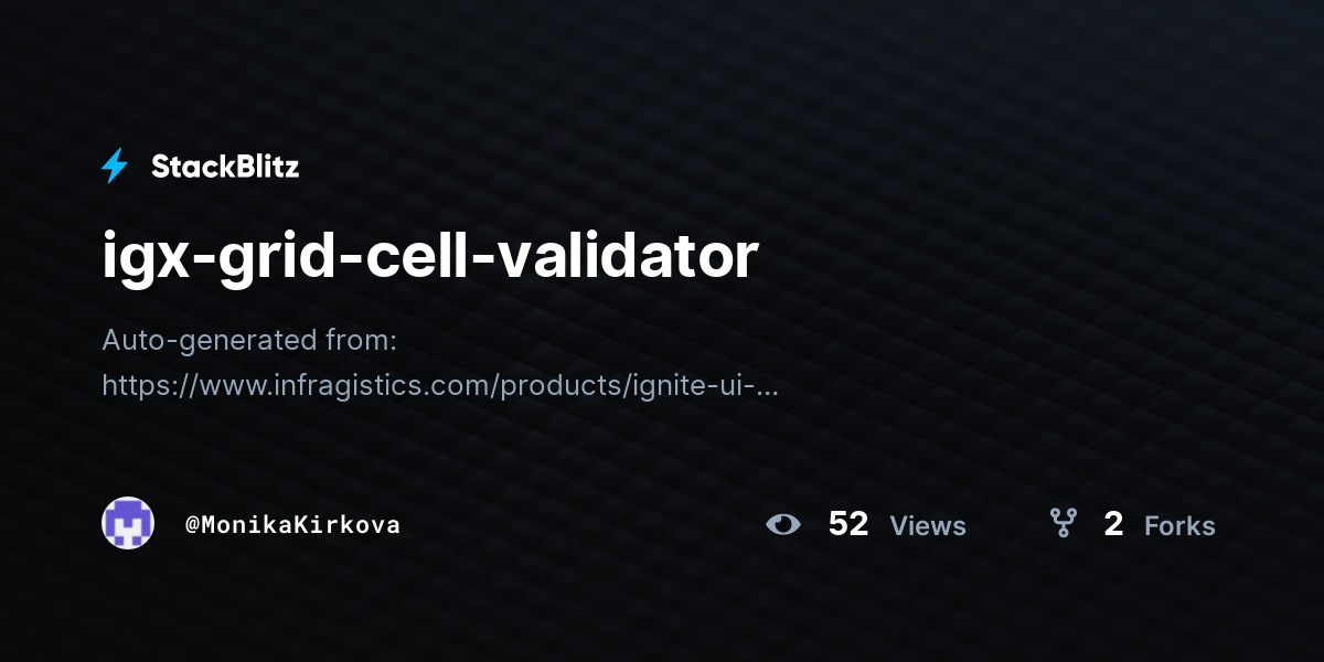 igx-grid-cell-validator - StackBlitz