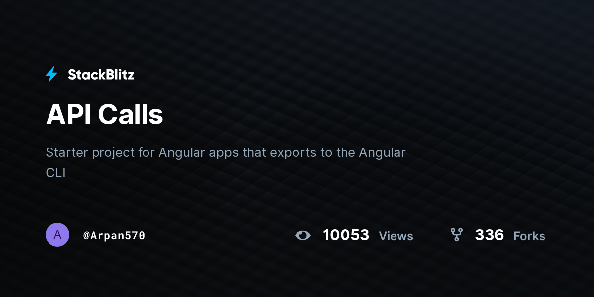 API Calls - StackBlitz