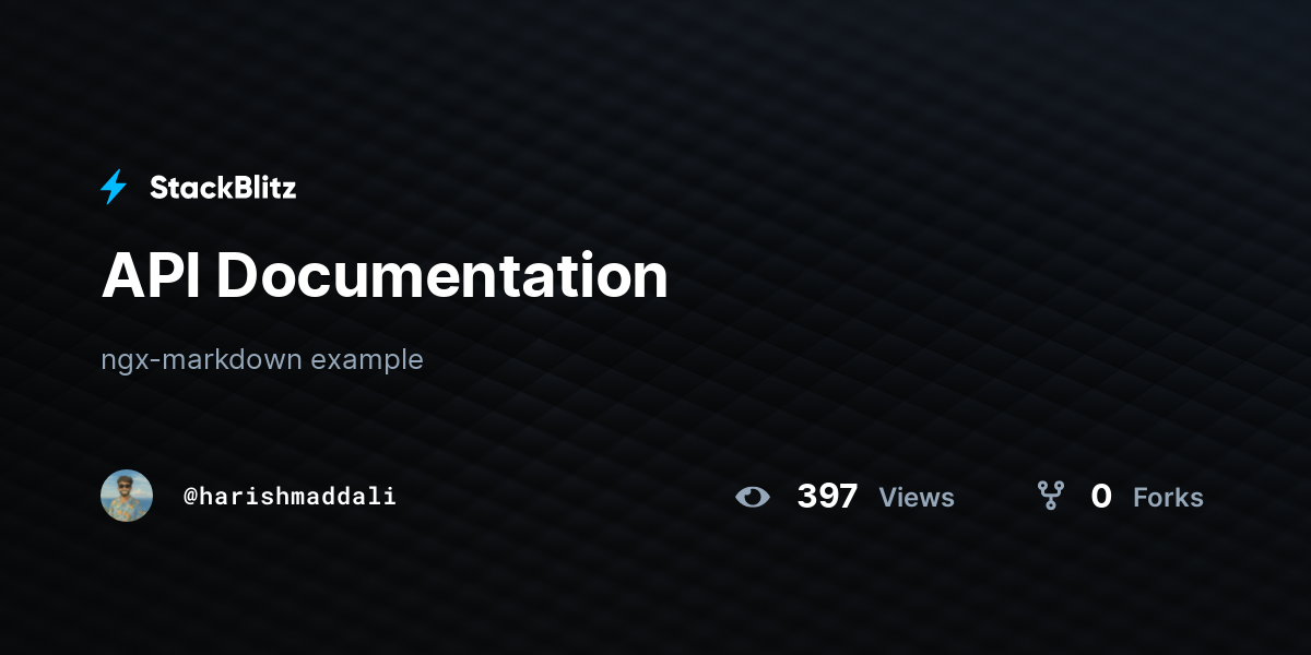 API Documentation - StackBlitz
