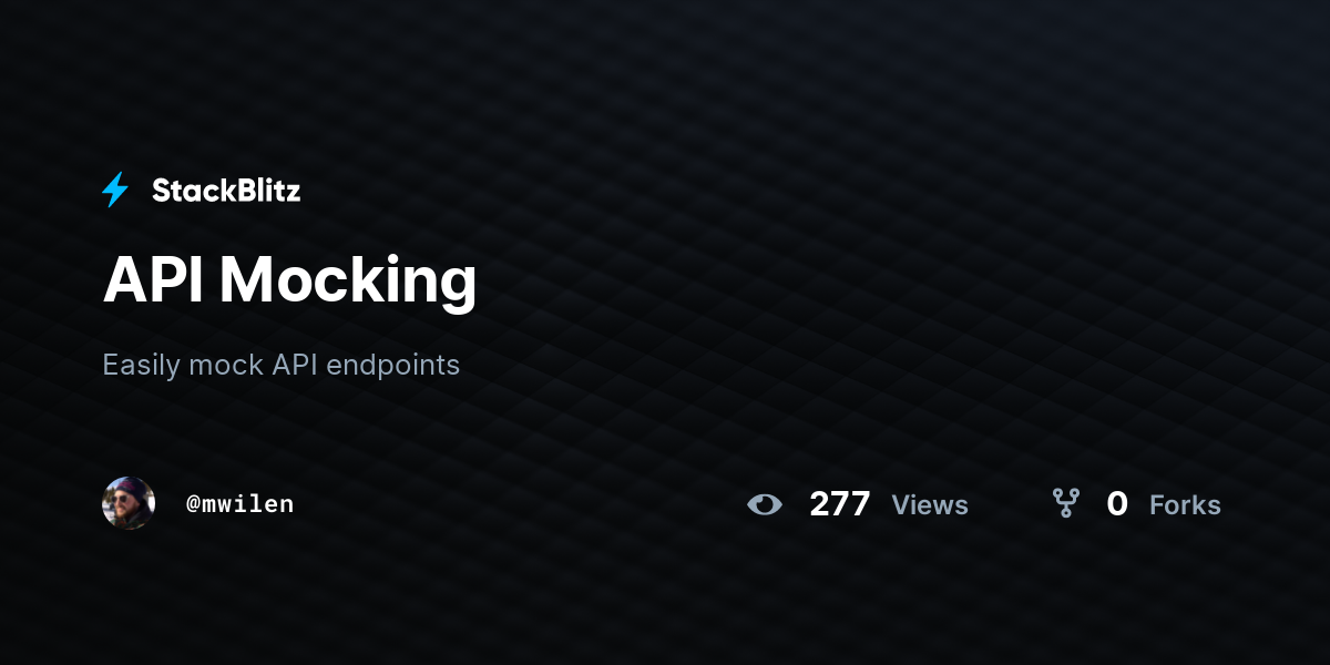 API Mocking - StackBlitz