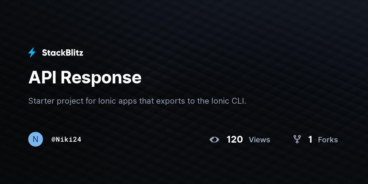 API Response - StackBlitz