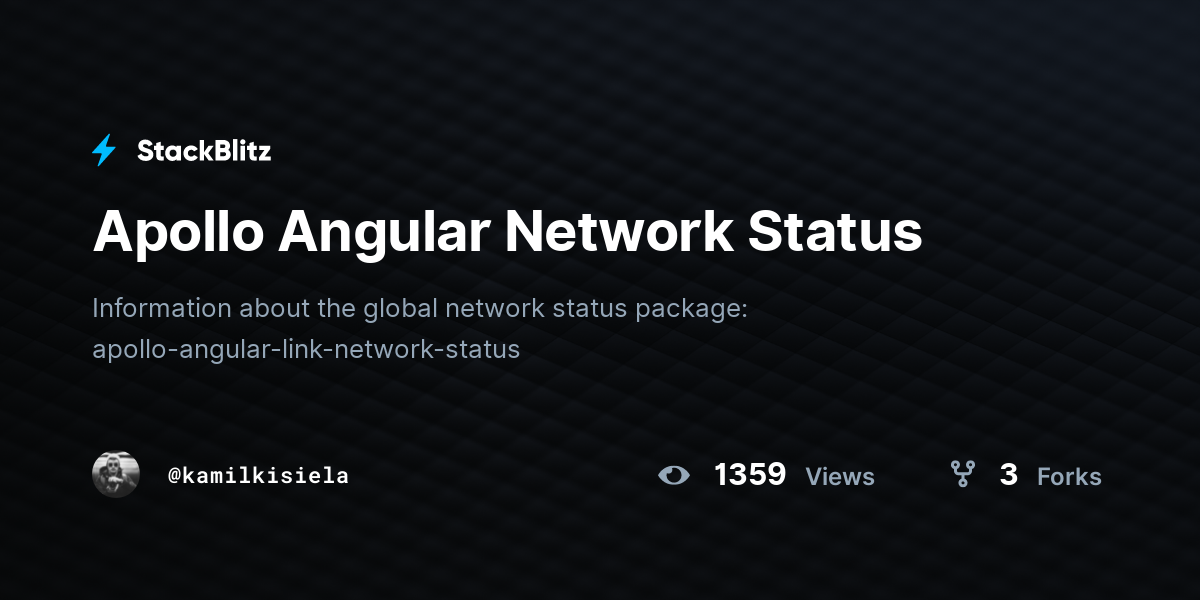 Apollo Angular Network Status - StackBlitz