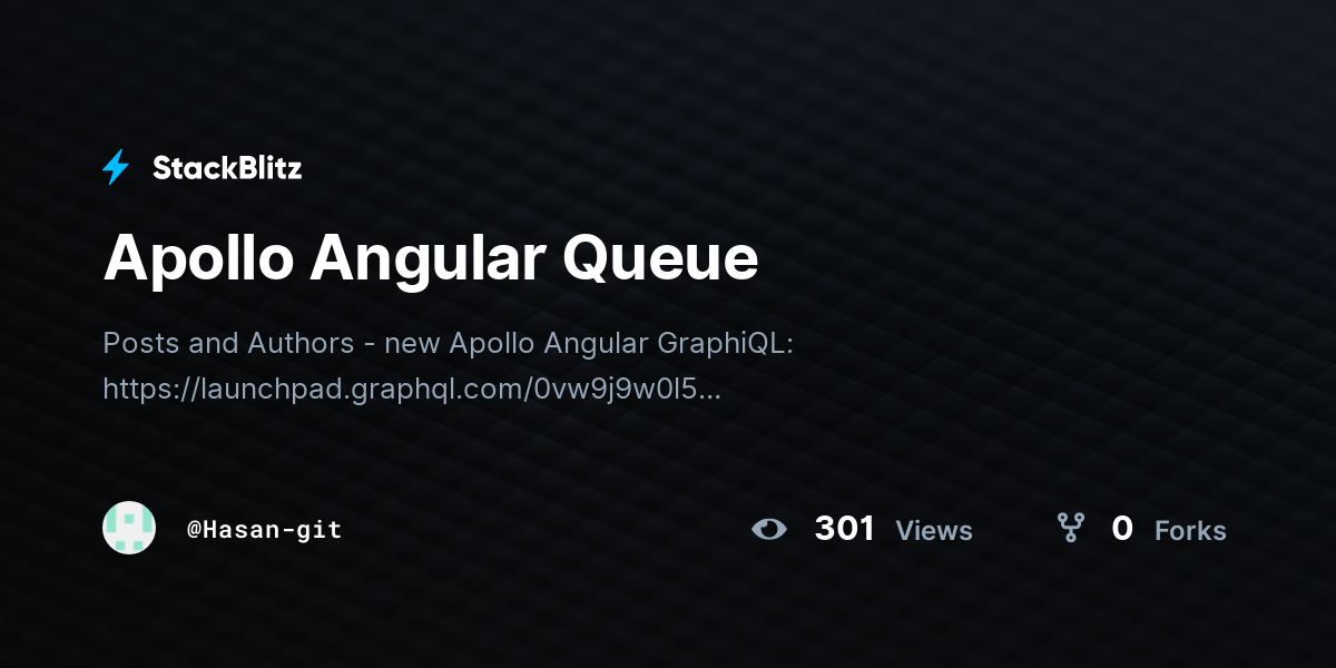 Apollo Angular Queue - StackBlitz Apollo Angular Queue - StackBlitz