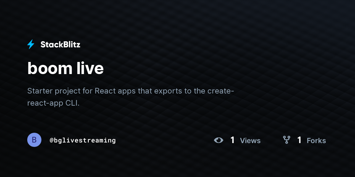 boom live - StackBlitz