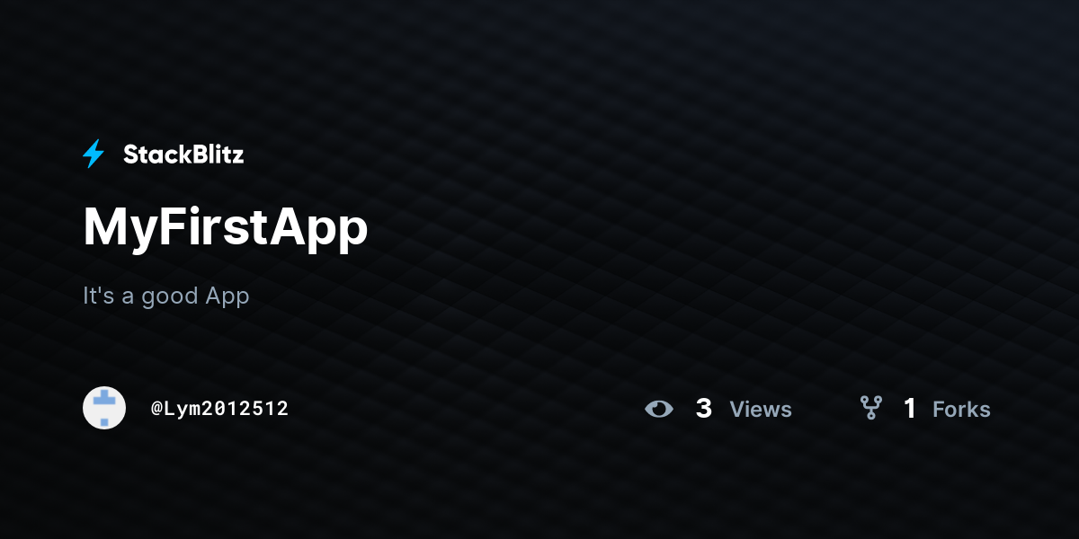 MyFirstApp - StackBlitz