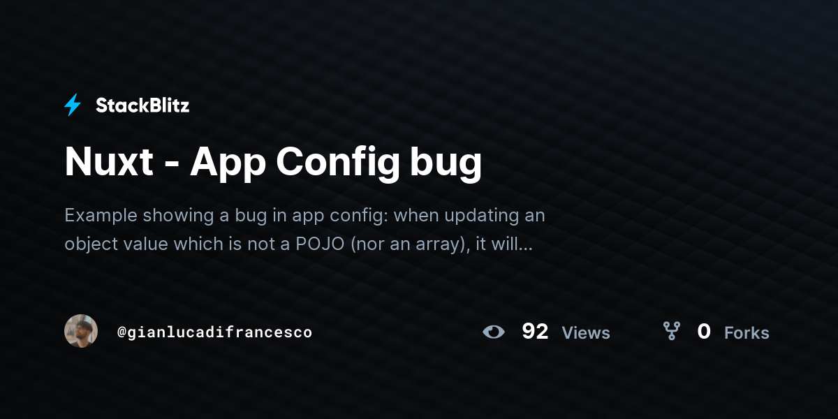 Nuxt - App Config bug - StackBlitz Nuxt - App Config bug - StackBlitz
