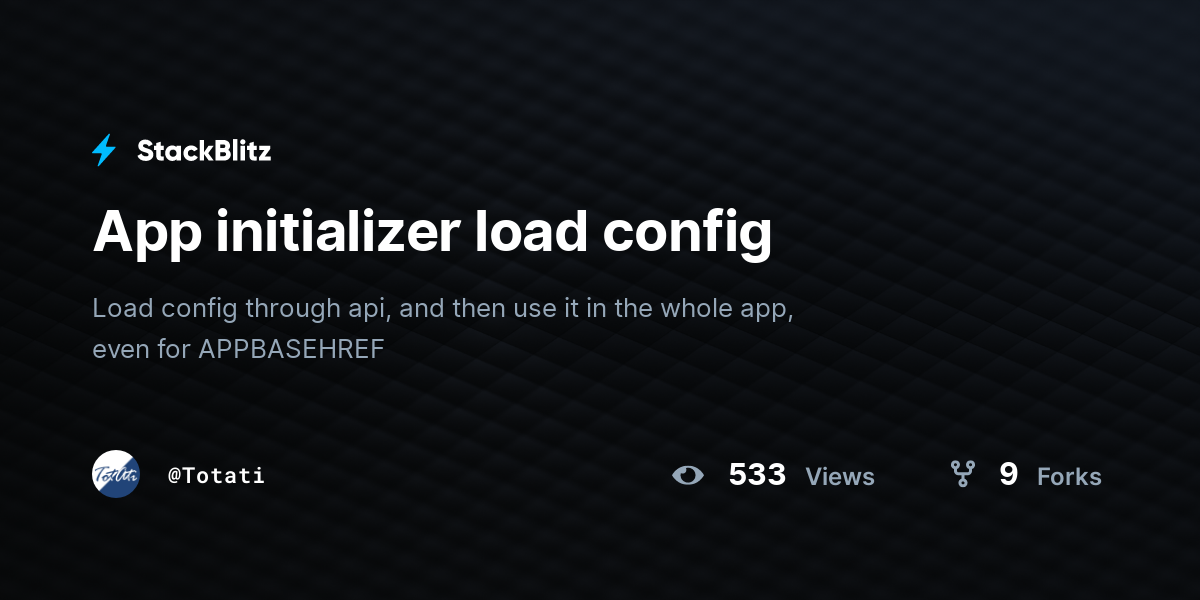 App initializer load config - StackBlitz