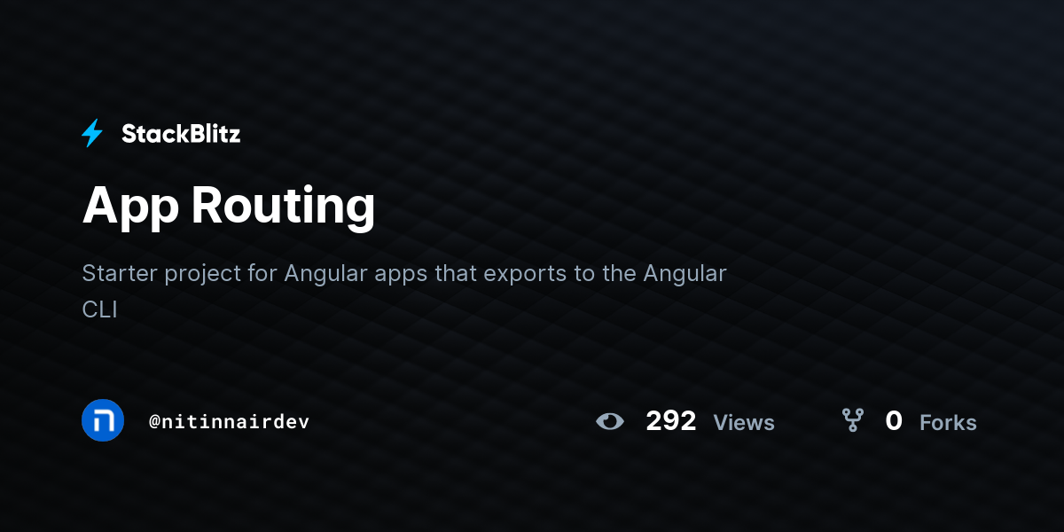 App Routing - StackBlitz