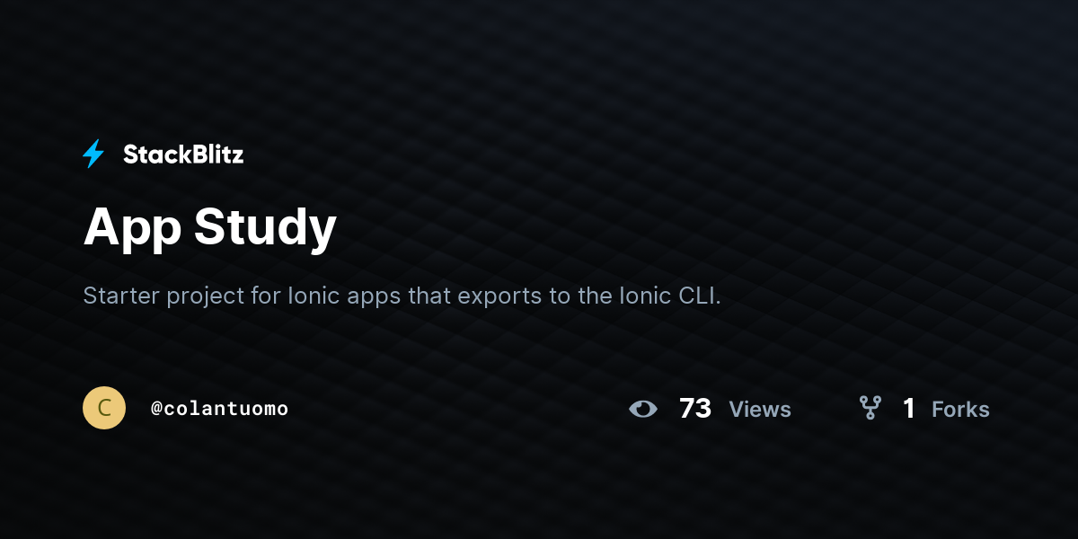 App Study - StackBlitz