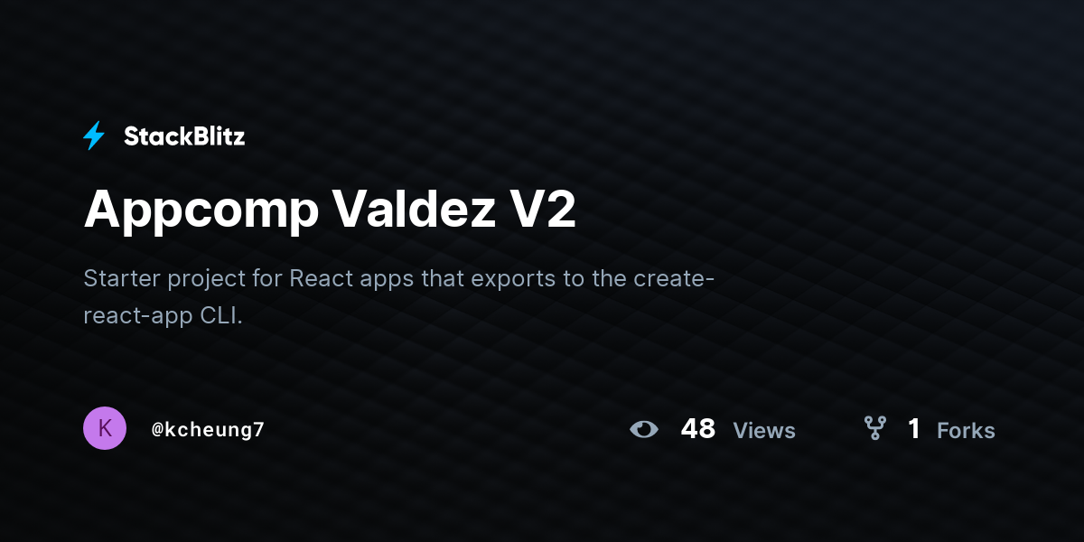 Appcomp Valdez V2 - StackBlitz