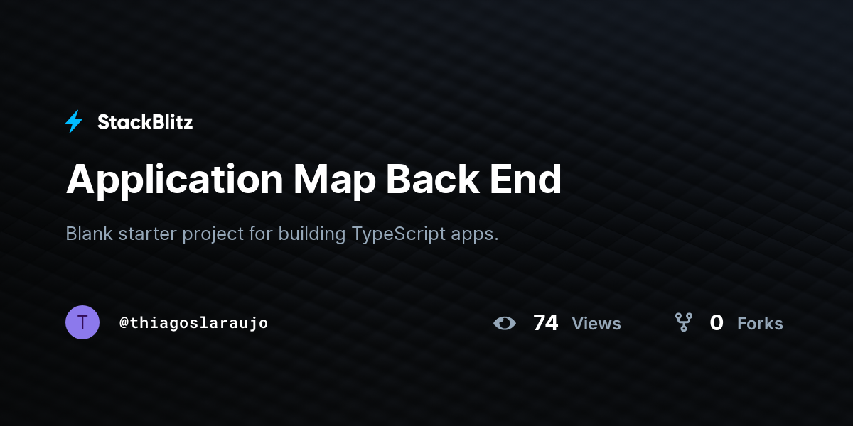 Application Map Back End - StackBlitz