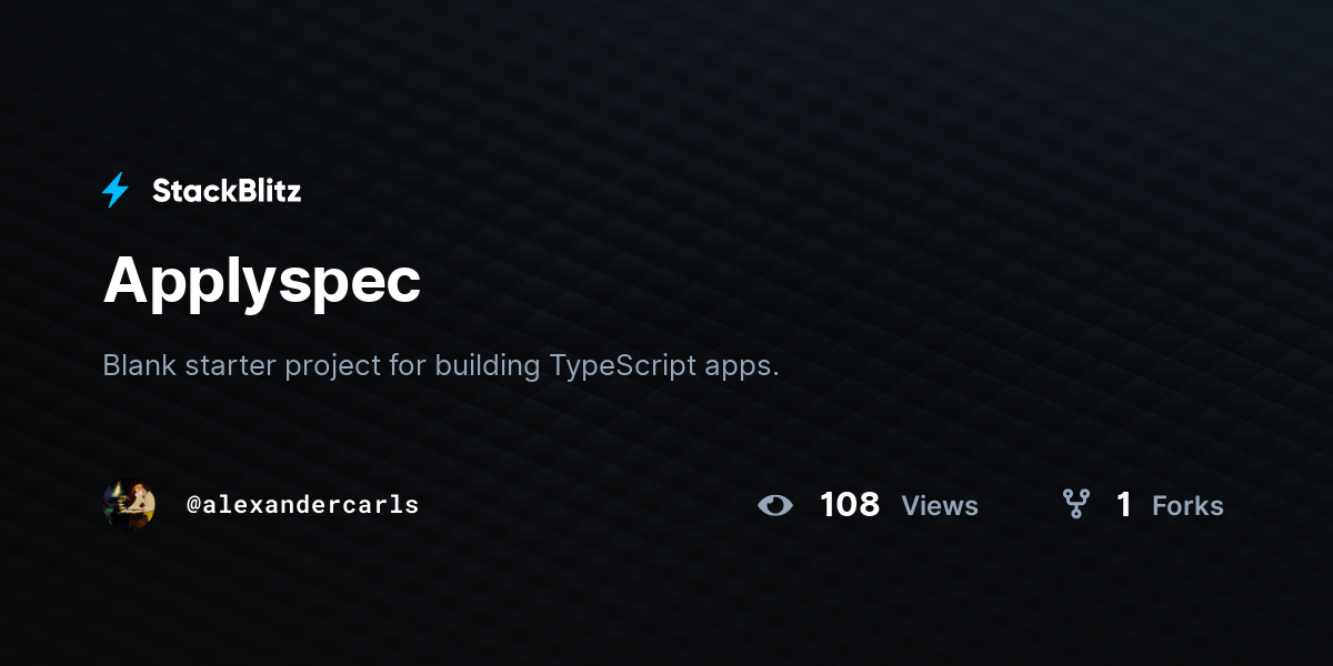 Applyspec - StackBlitz