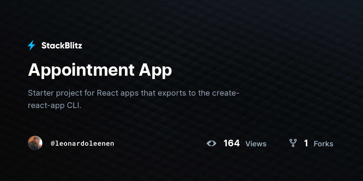 Appointment App - StackBlitz