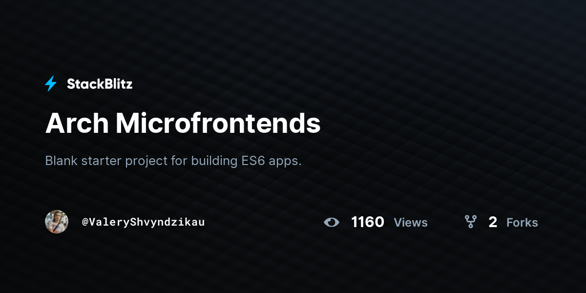 Arch Microfrontends - StackBlitz