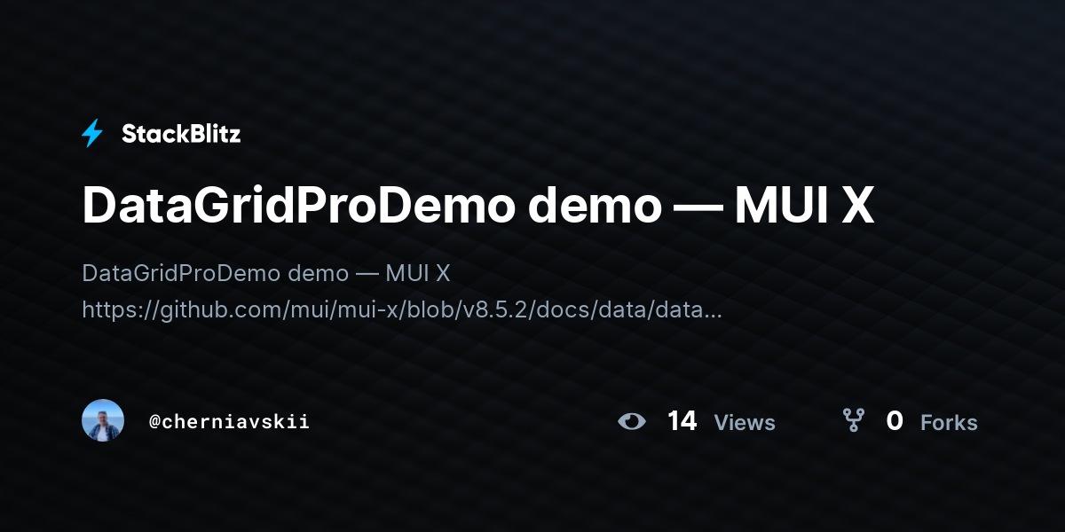 DataGridProDemo demo — MUI X - StackBlitz
