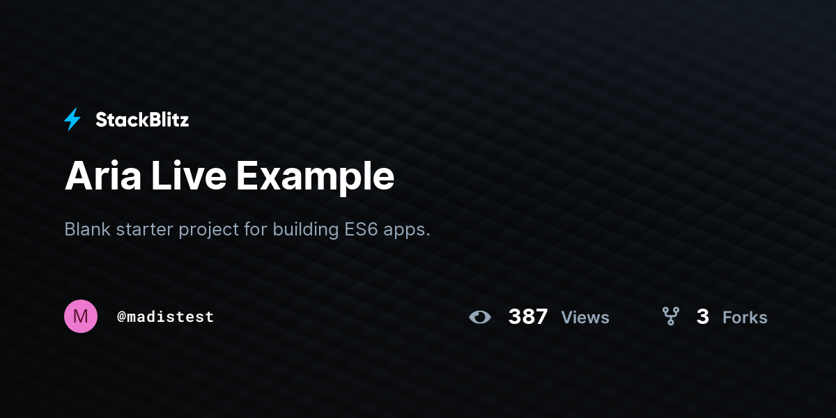 Aria Live Example - StackBlitz