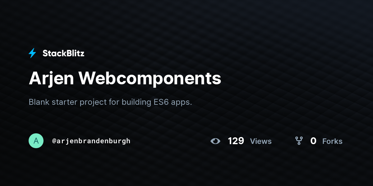 Arjen Webcomponents - StackBlitz