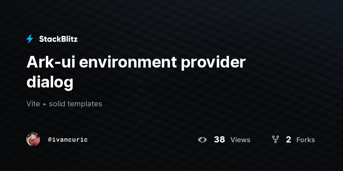 Ark-ui environment provider dialog - StackBlitz