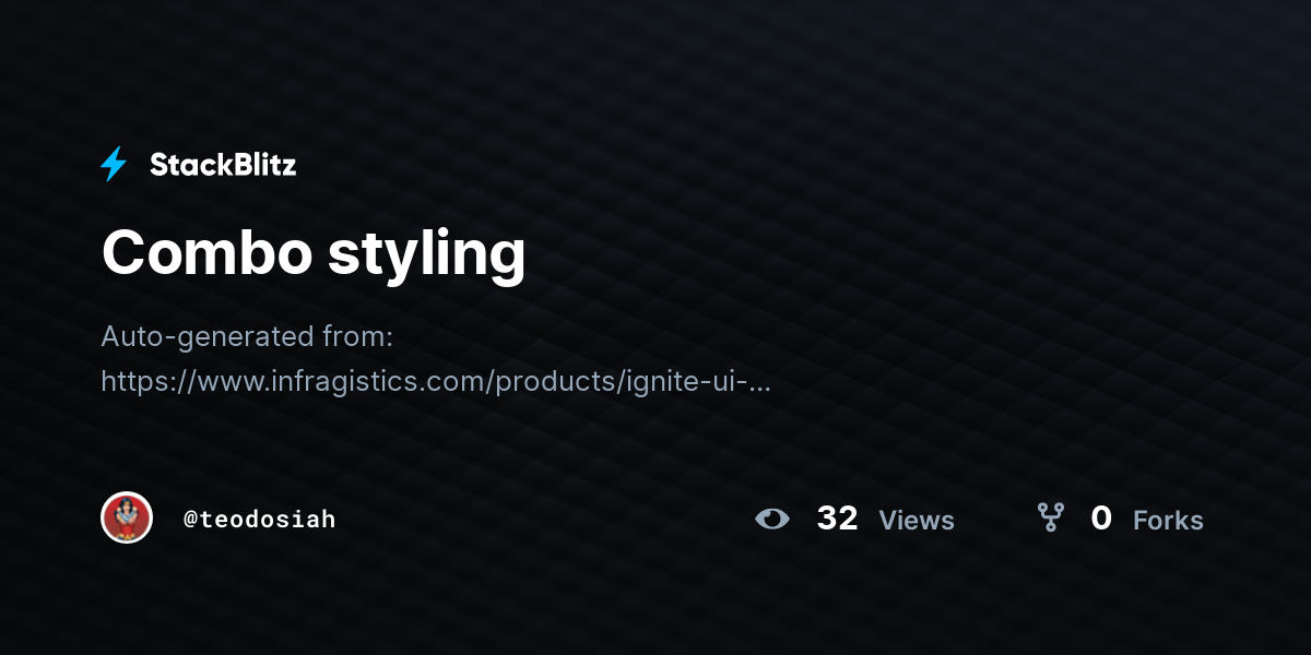 Combo styling - StackBlitz