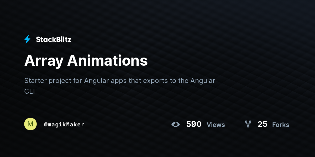 Array Animations - StackBlitz