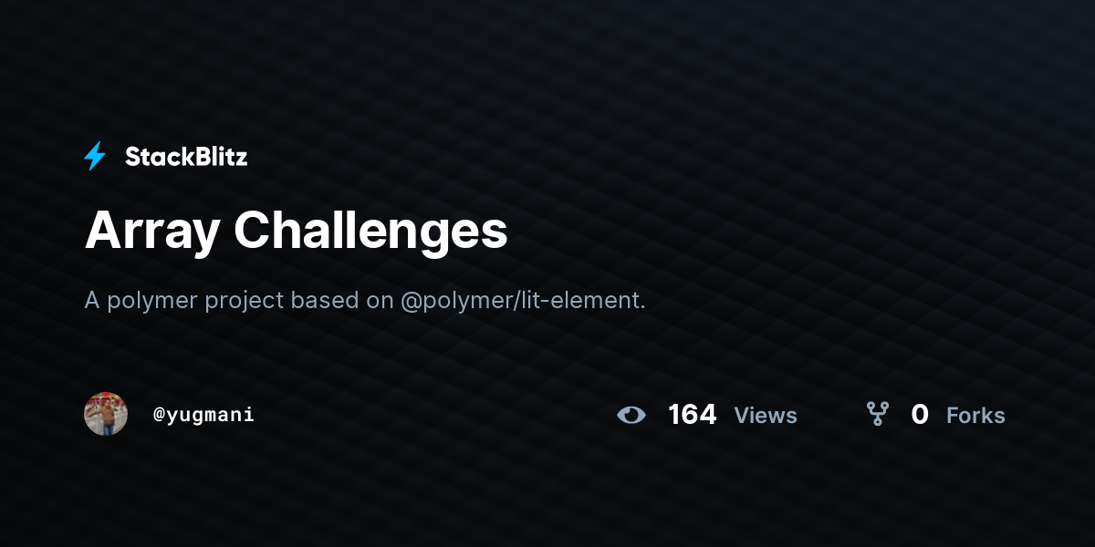 Array Challenges - StackBlitz