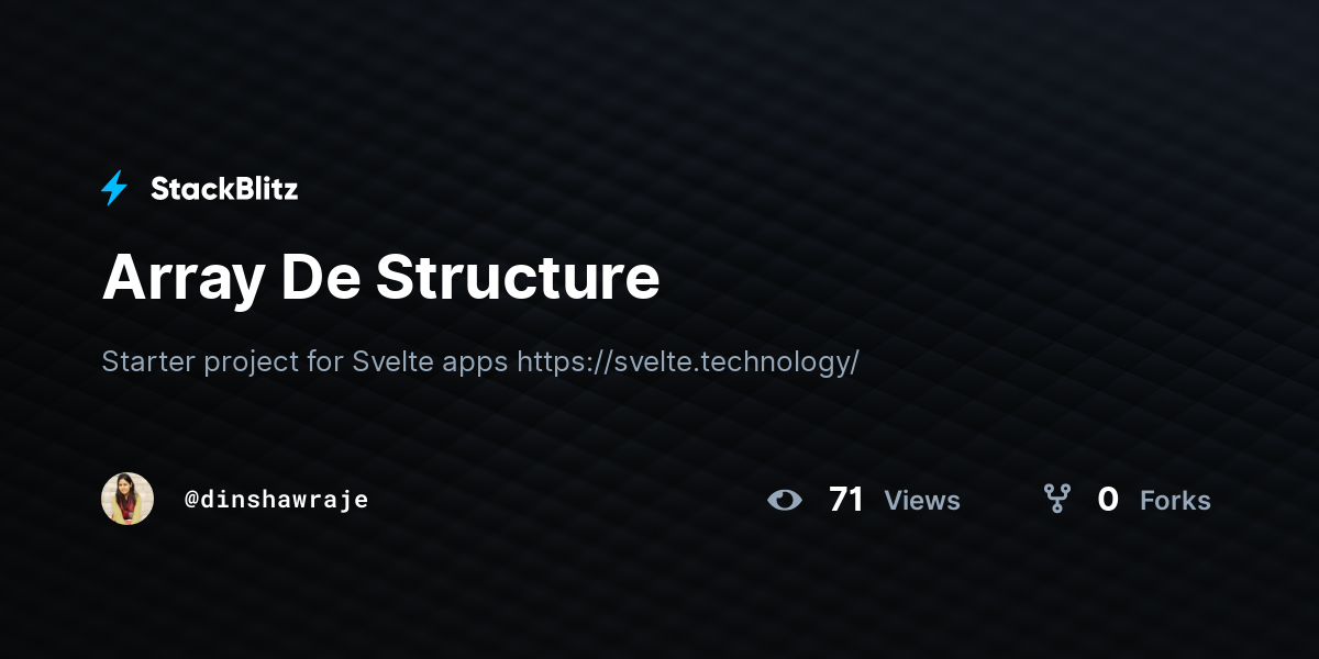 Array De Structure - StackBlitz
