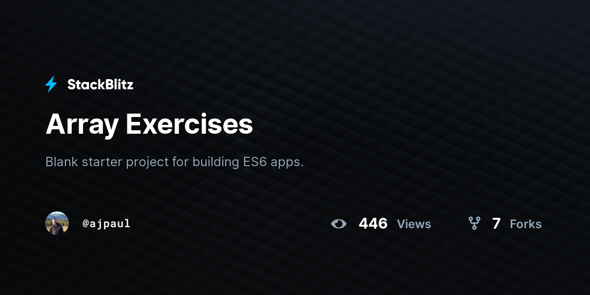 Array Exercises - StackBlitz