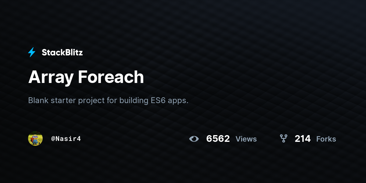 Array Foreach - StackBlitz