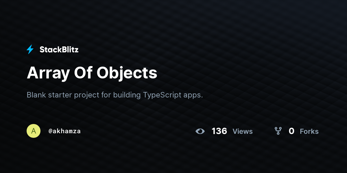 Array Of Objects - StackBlitz