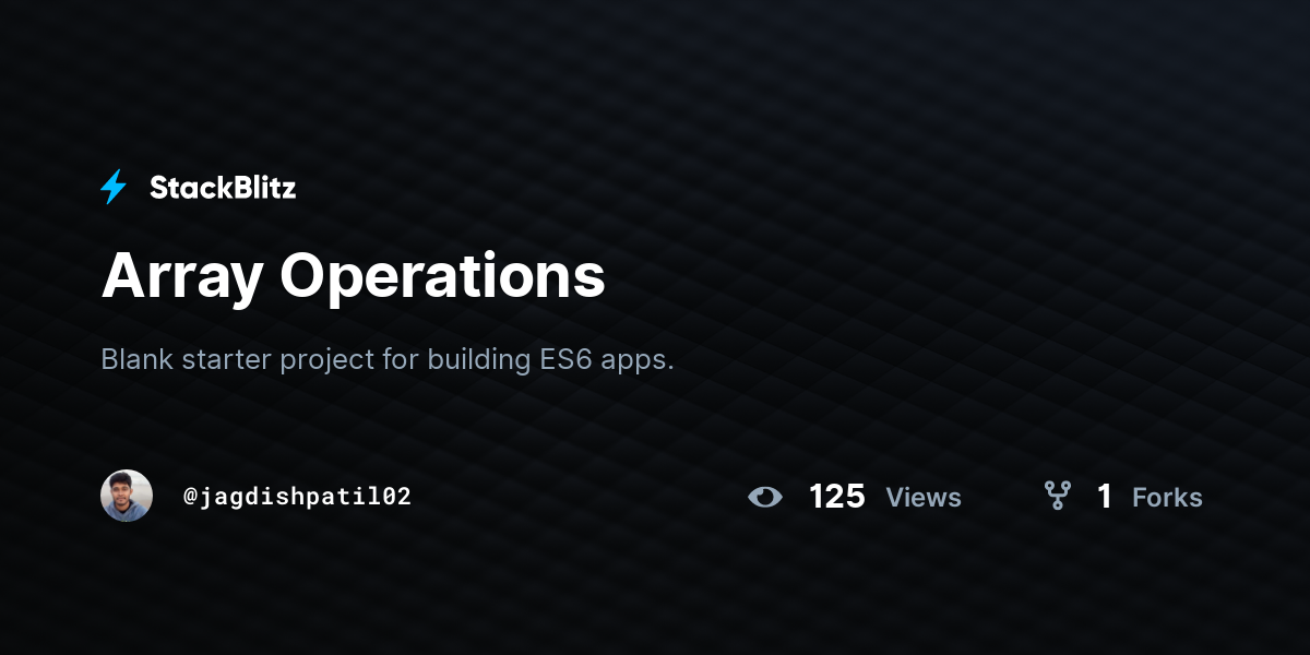 Array Operations - StackBlitz Array Operations - StackBlitz