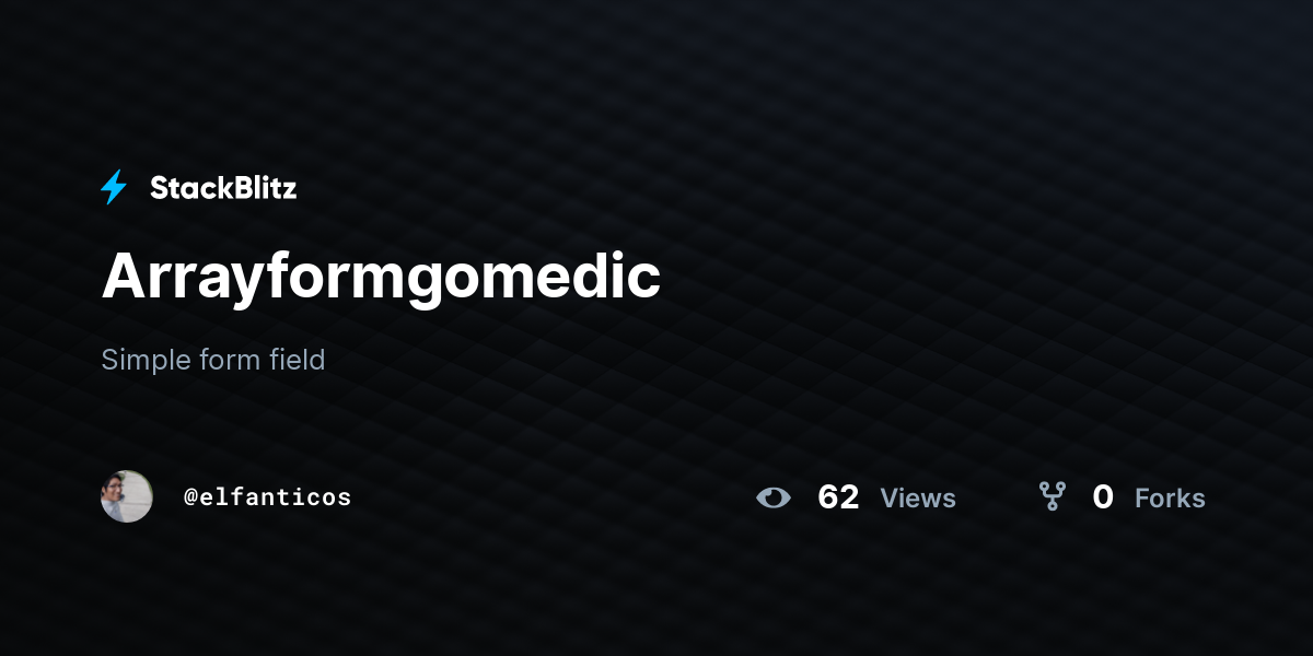 Arrayformgomedic - StackBlitz