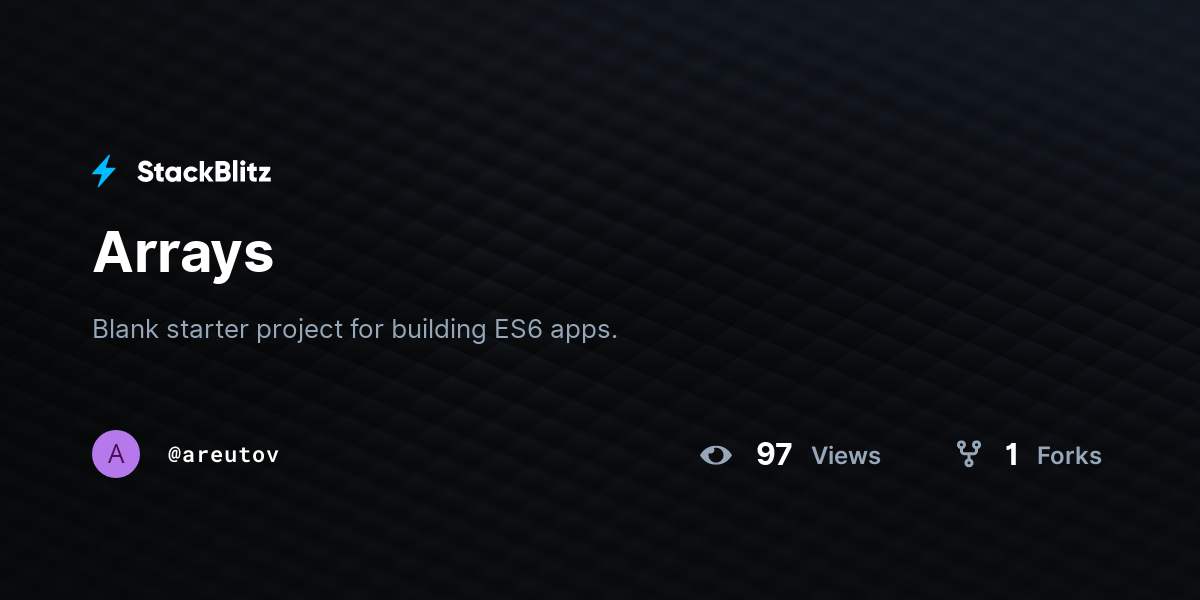 Arrays - StackBlitz